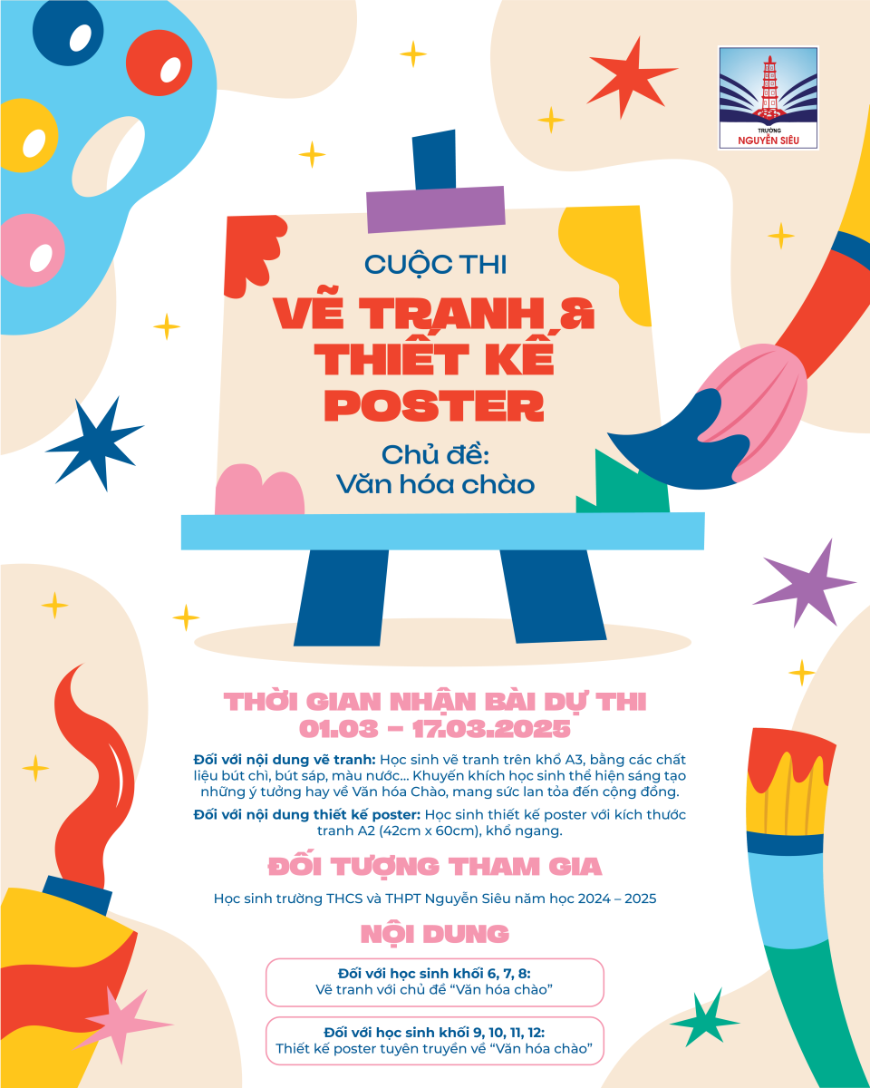 Nguyễn Siêu School (Hanoi, Vietnam) - PHÁT ĐỘNG CUỘC THI VẼ TRANH, THIẾT KẾ POSTER TUYÊN TRUYỀN ...